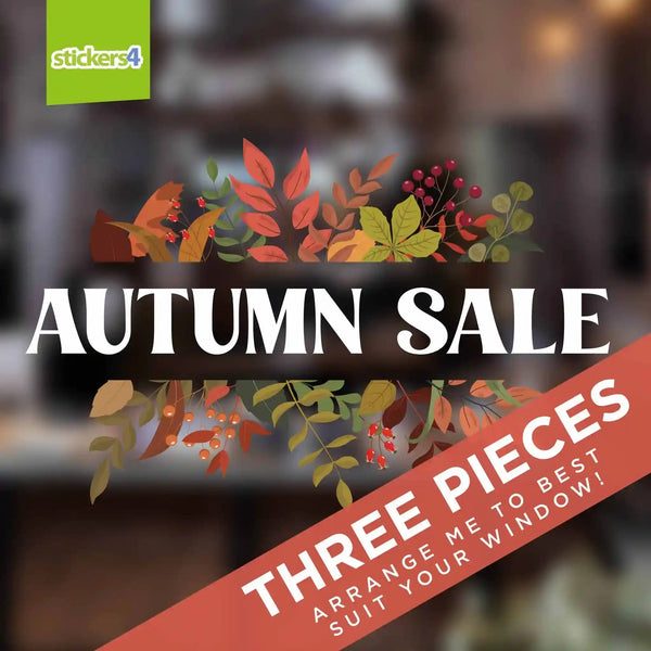Autumn Sale with Foliage Window Sticker