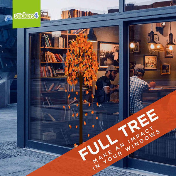 Full Colour Autumn Tree Window Cling Sticker | Stickers4