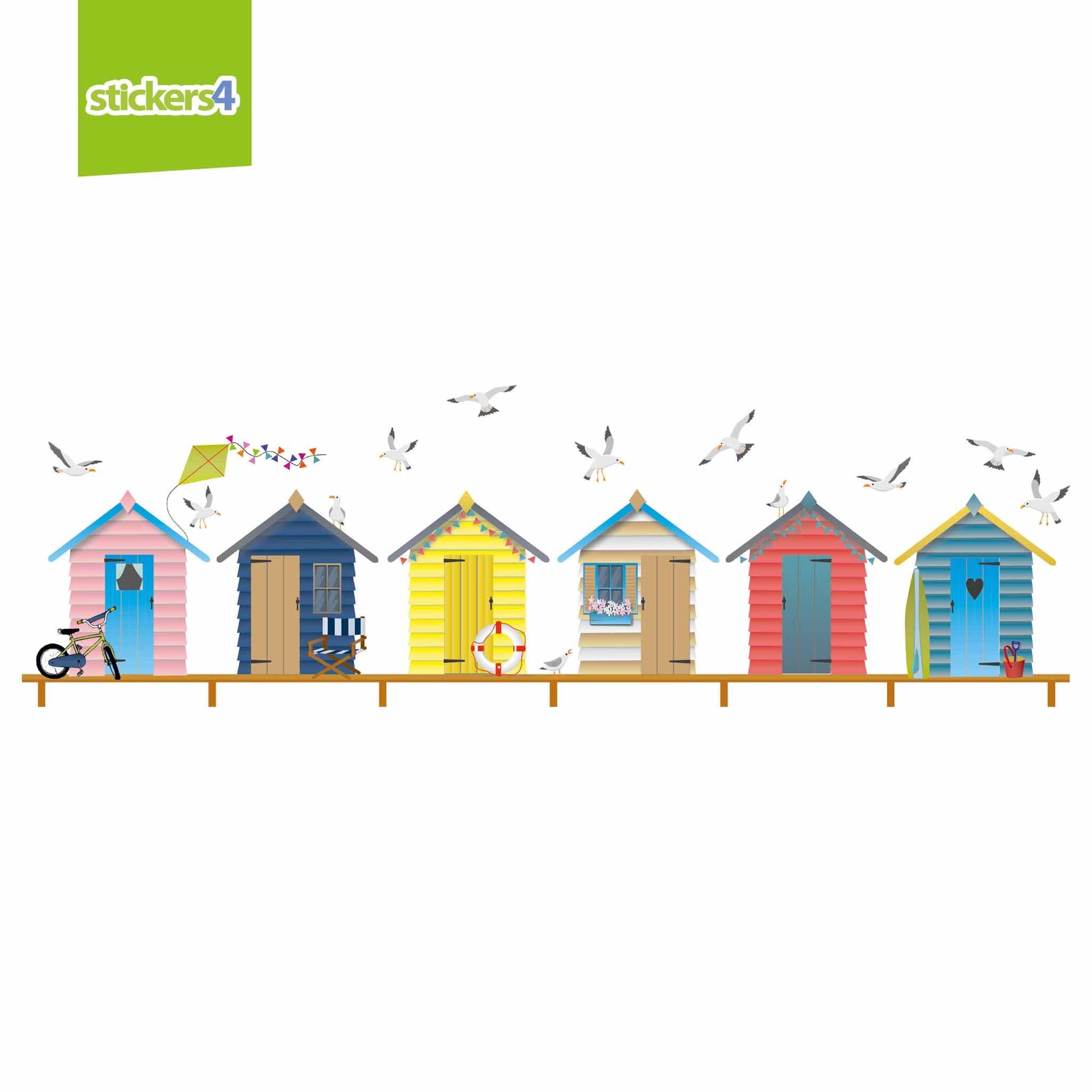 Beach Hut Border Static Cling Window Sticker | Summer Display