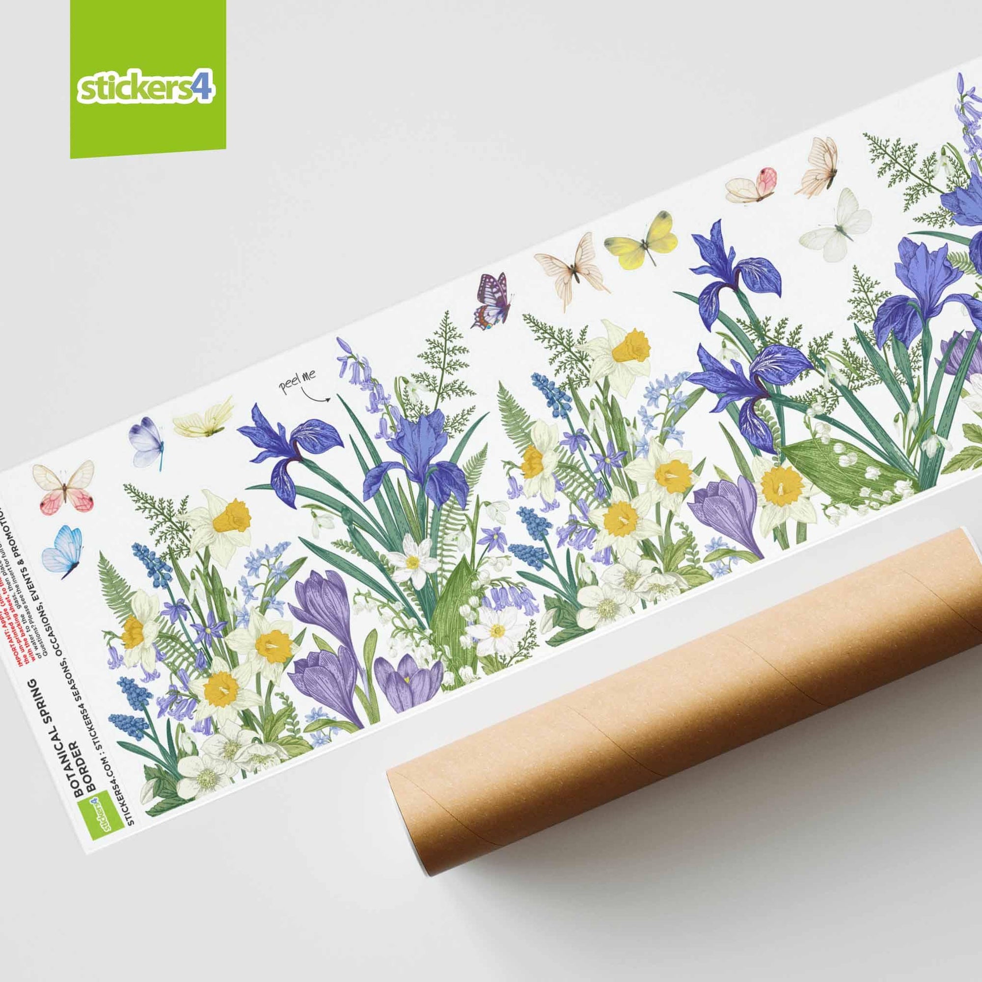 Botanical Spring Flowers Border Window Cling | Stickers4