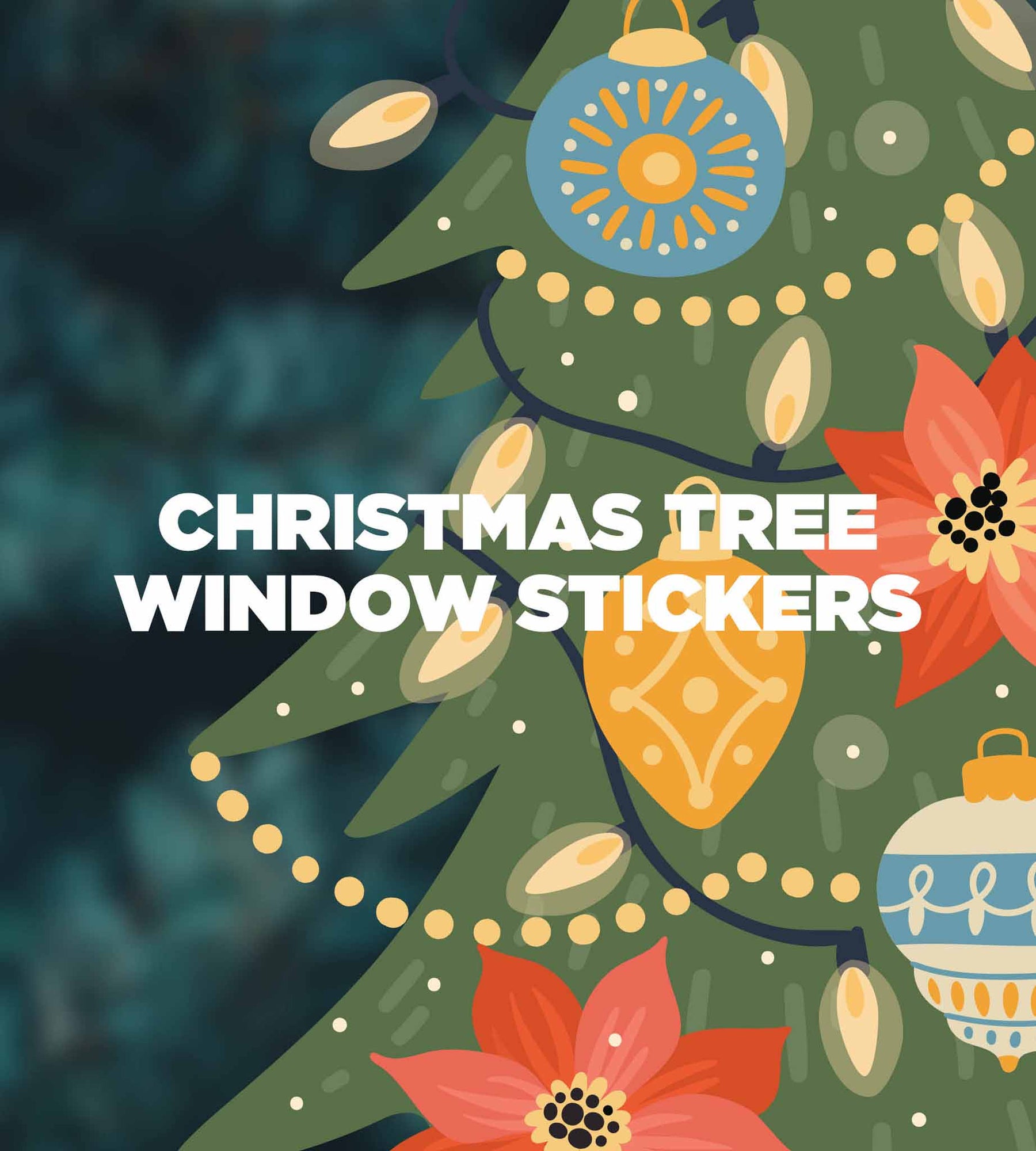 Christmas Tree Window Stickers | Xmas Trees for Shop Window Displays