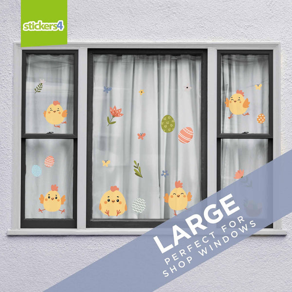 Cute Easter Chicks Window Stickers | Easter