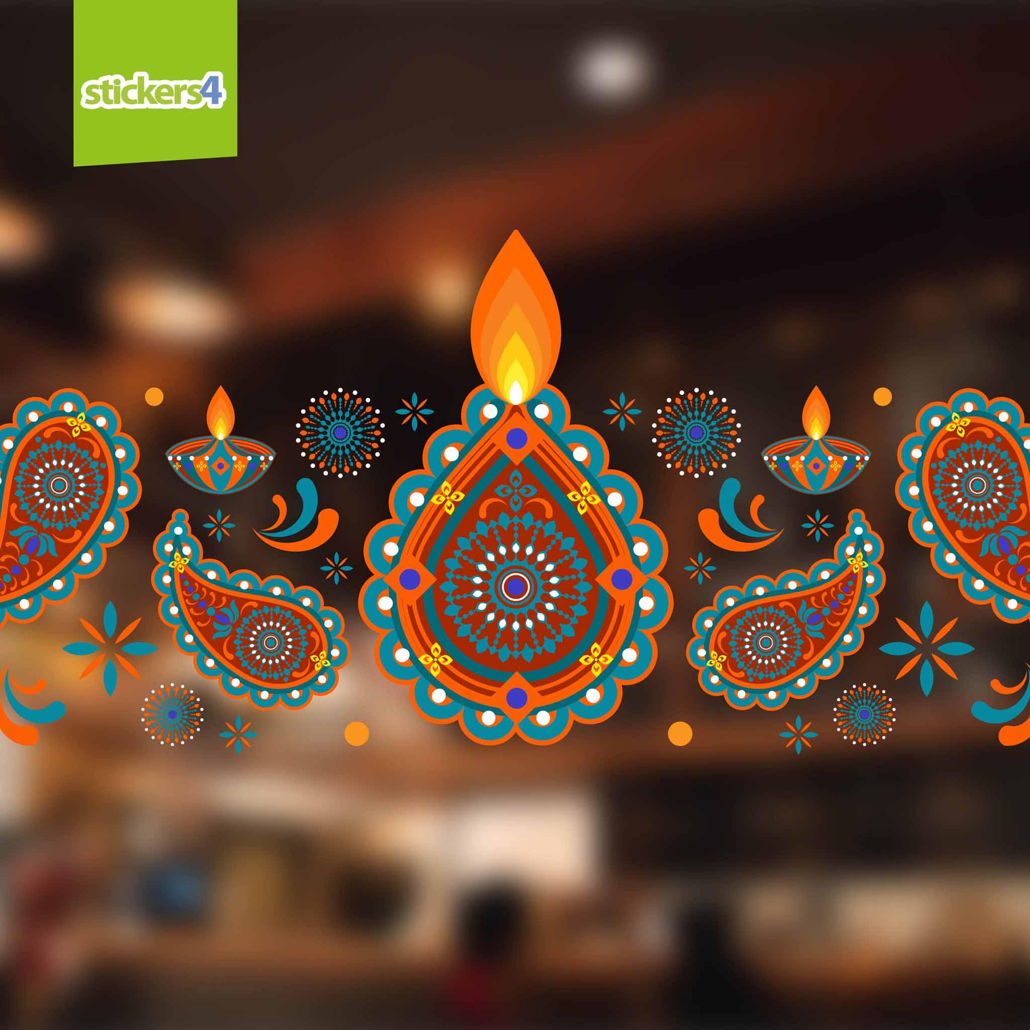 Diwali Festival Border Window Sticker