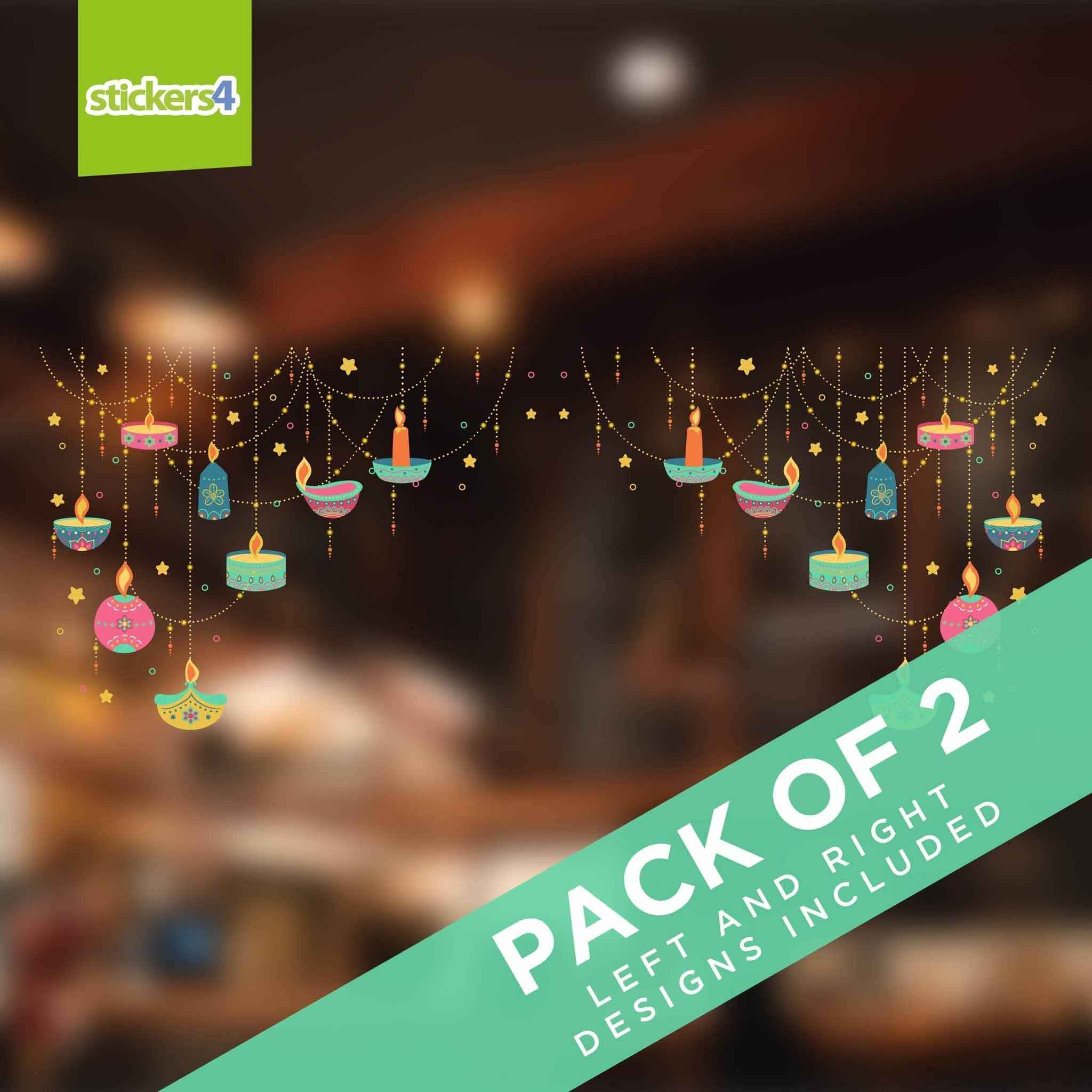 Diwali Lantern Corner Window Stickers