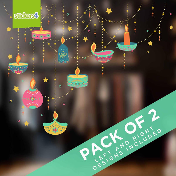 Diwali Lantern Corner Window Stickers