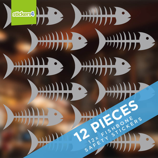 Fishbone Glass Awareness Stickers | Frosted Static Cling