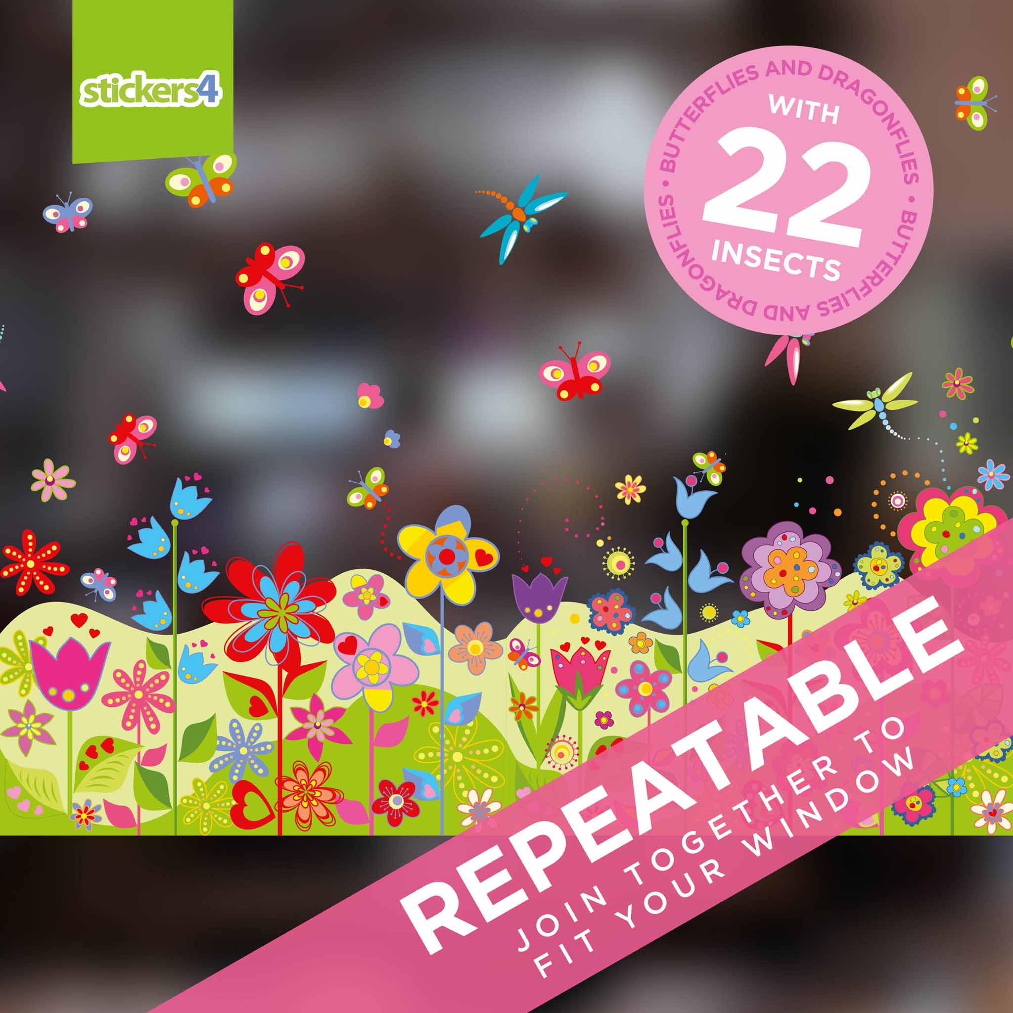 Floral Spring Border Window Sticker