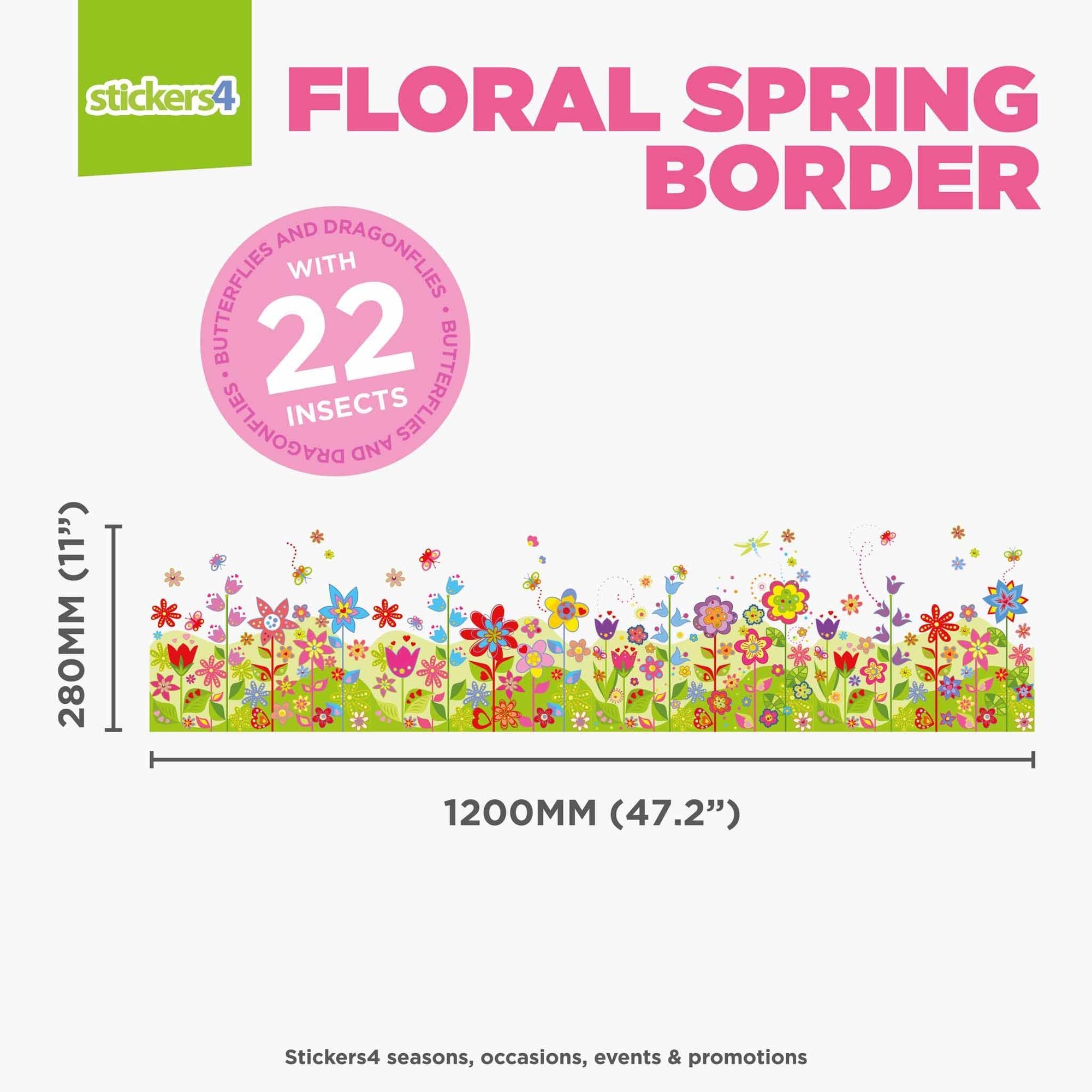 Floral Spring Border Window Sticker