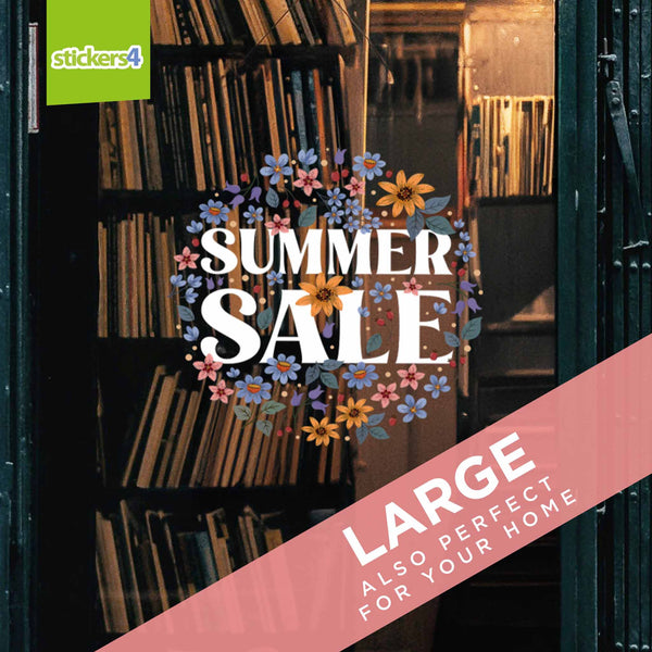 Floral Summer Sale Roundel Window Sticker | Sale & Discounts