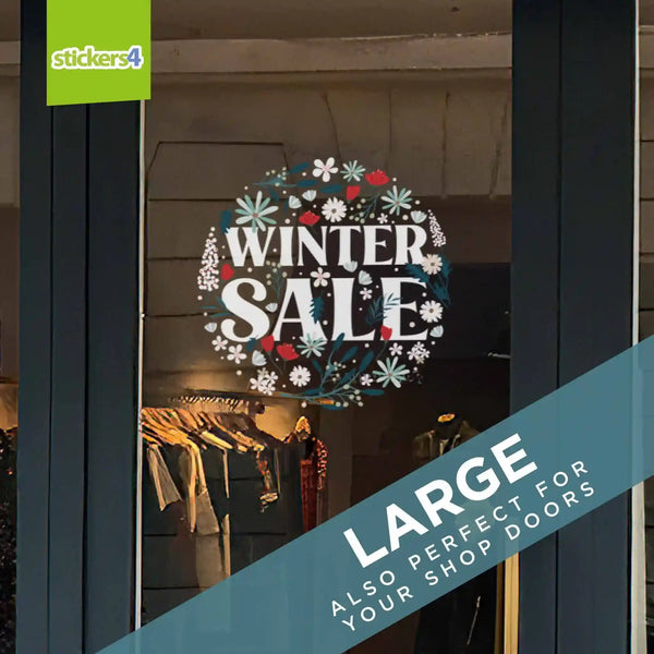 Floral Winter Sale Roundel Window Sticker | Sale & Discounts