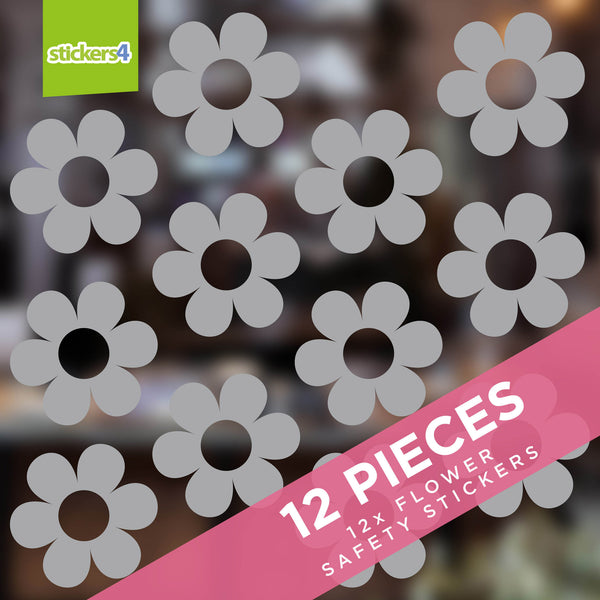 Flower Glass Awareness Stickers | Frosted Static Cling