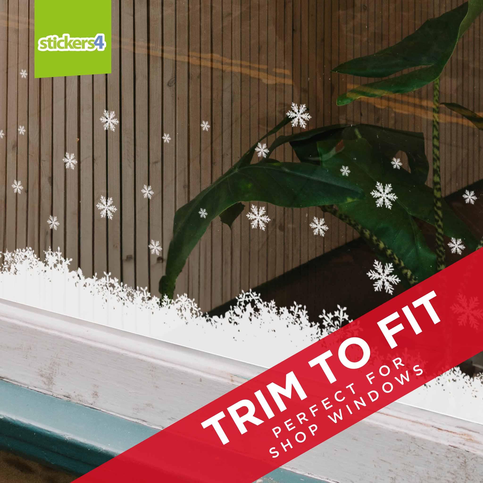 Fluffy Snow Effect Christmas Window Border Sticker