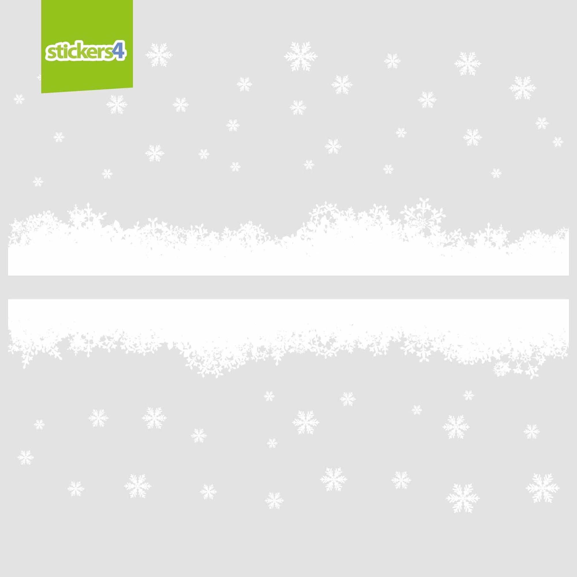 Fluffy Snow Effect Christmas Window Border Sticker