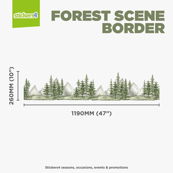 Forest Scene with Butterflies Border Window Cling | Watercolour Style