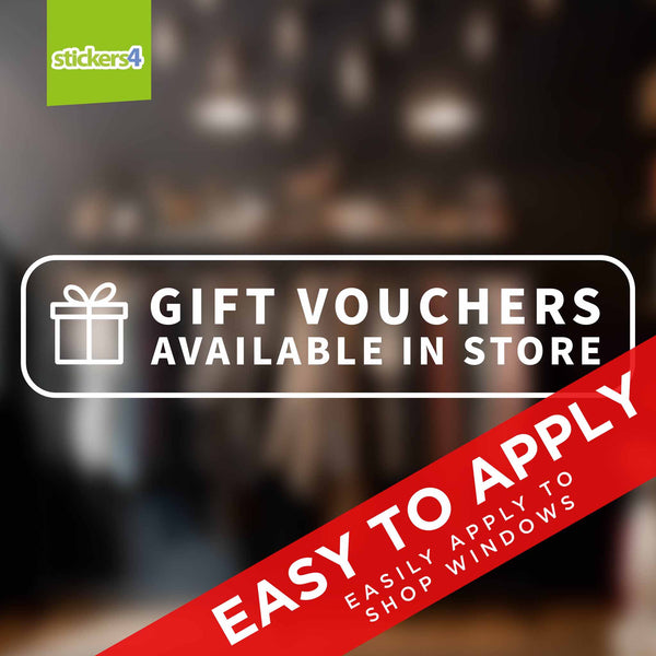 Gift Vouchers In Store Rectangular Window Sticker | Promotions