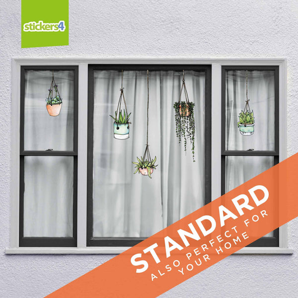 Hanging Plants Window Sticker | Houseplant Window Stickers