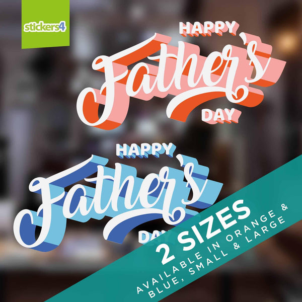 Happy Father's Day Script | Father's Day Window Cling | Stickers4
