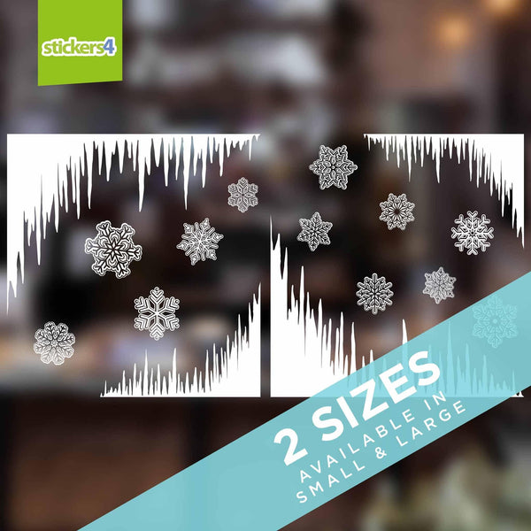 Icicle Corner Window Stickers