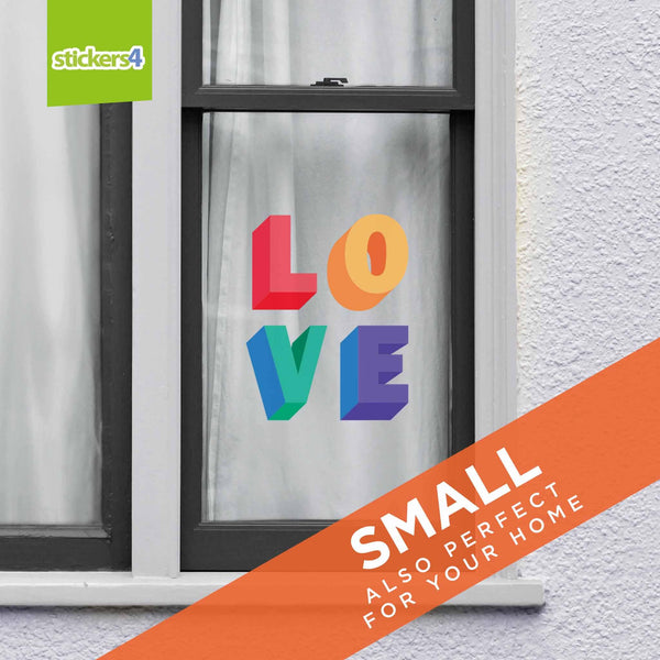 LOVE - Pride Window Cling Sticker | Pride Window Display