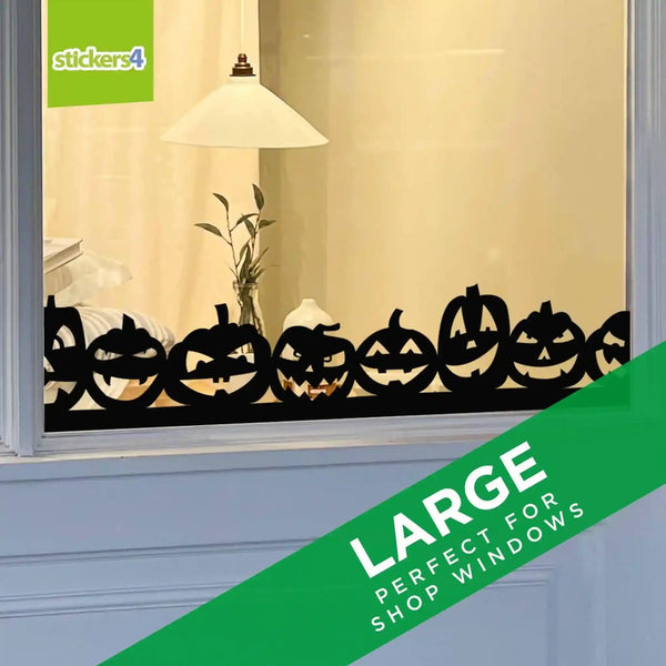 Large Cheeky Pumpkin Border Window Sticker | White or Black