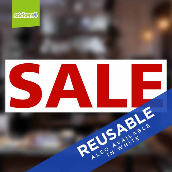 Large SALE Red Shop Window Cling Sticker | Sales & Discounts