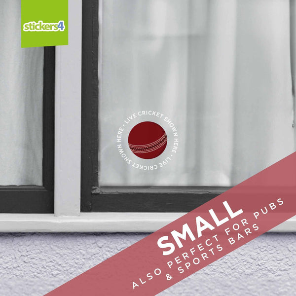 "Live Cricket Shown Here" Window Sticker | Sporting Events