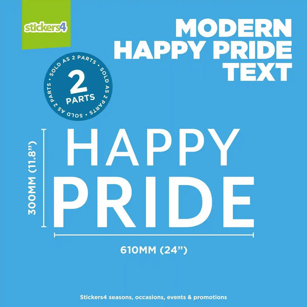 Happy Pride Text Window Sticker | Pride Window Display