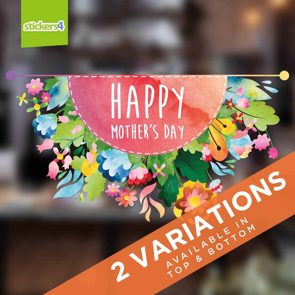 Mother's Day Floral Centrepiece Static Cling Window Sticker