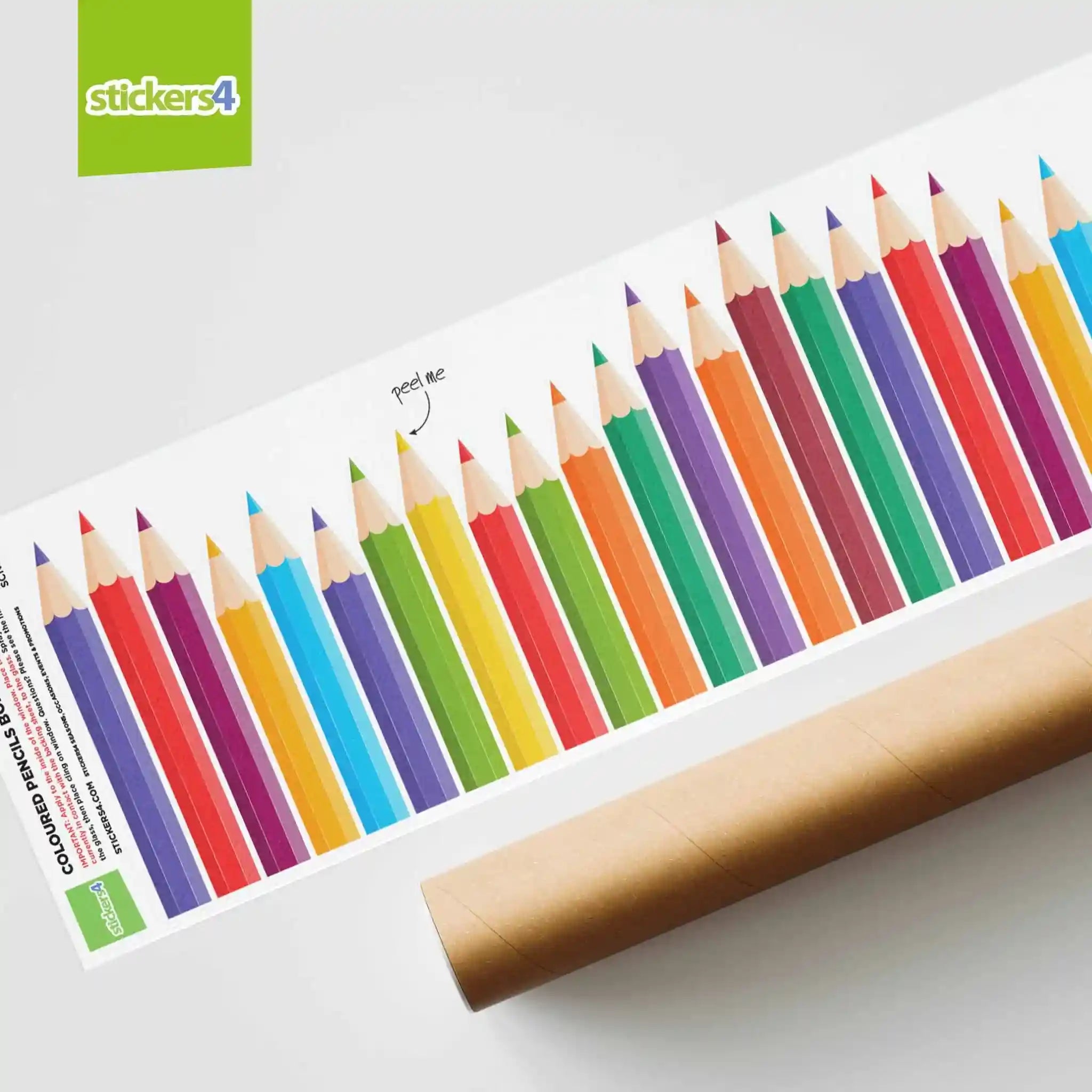 Back to School Coloured Pencils Border Window Decal