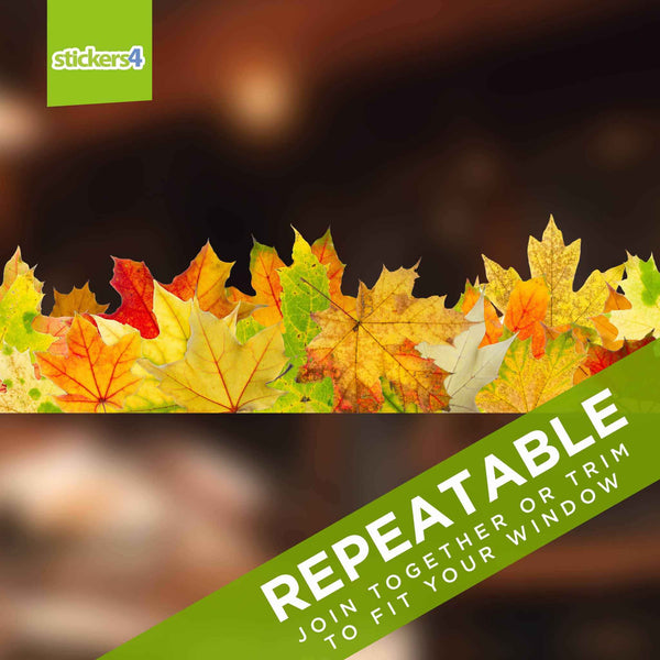 Photorealistic Autumn Leaves Border Window Cling Sticker