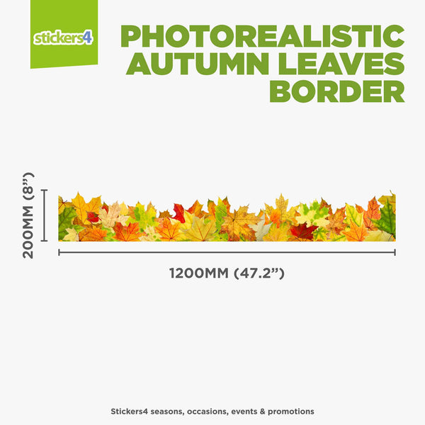Photorealistic Autumn Leaves Border Window Cling Sticker