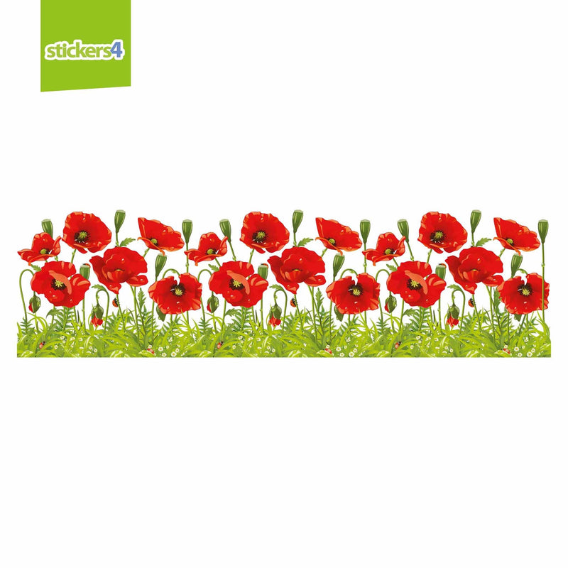 Poppy Border Window Cling