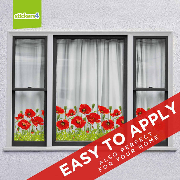 Poppy Border Window Cling