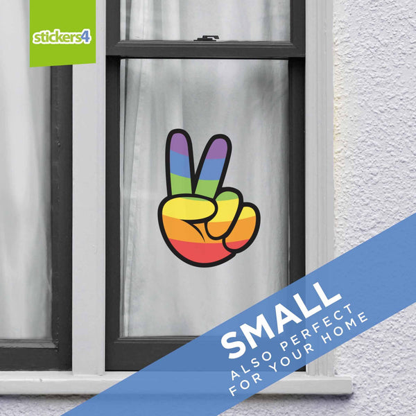 Rainbow Peace Sign Window Sticker | Pride Window Display
