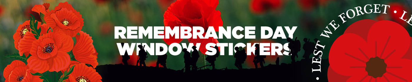 Remembrance Day Window Display Stickers | Lest We Forget | Stickers4