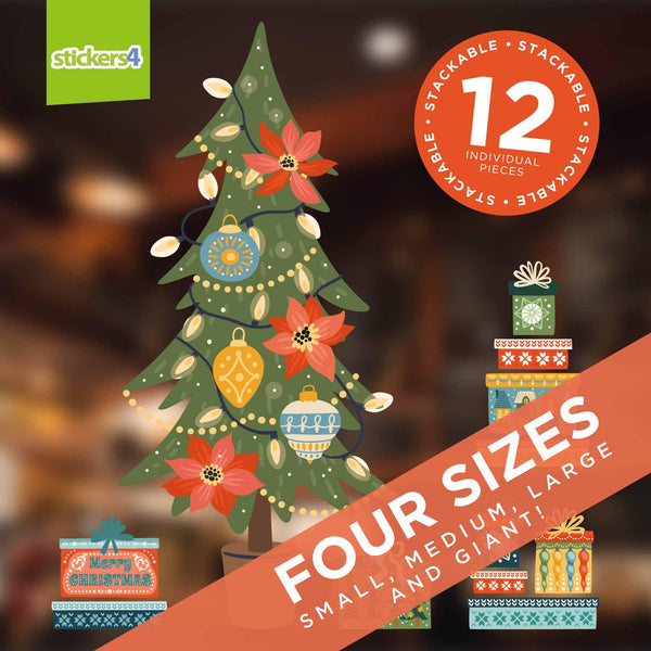 Christmas Tree Window Stickers | Xmas Tree Clings