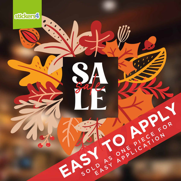 Scandi Style Autumn Sale | Autumn Window Display | Stickers4