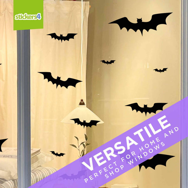 Set of 25 Bat Window Stickers | Black or White