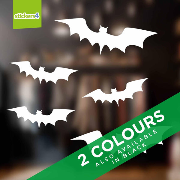 5 Bat Window Stickers | Black or White
