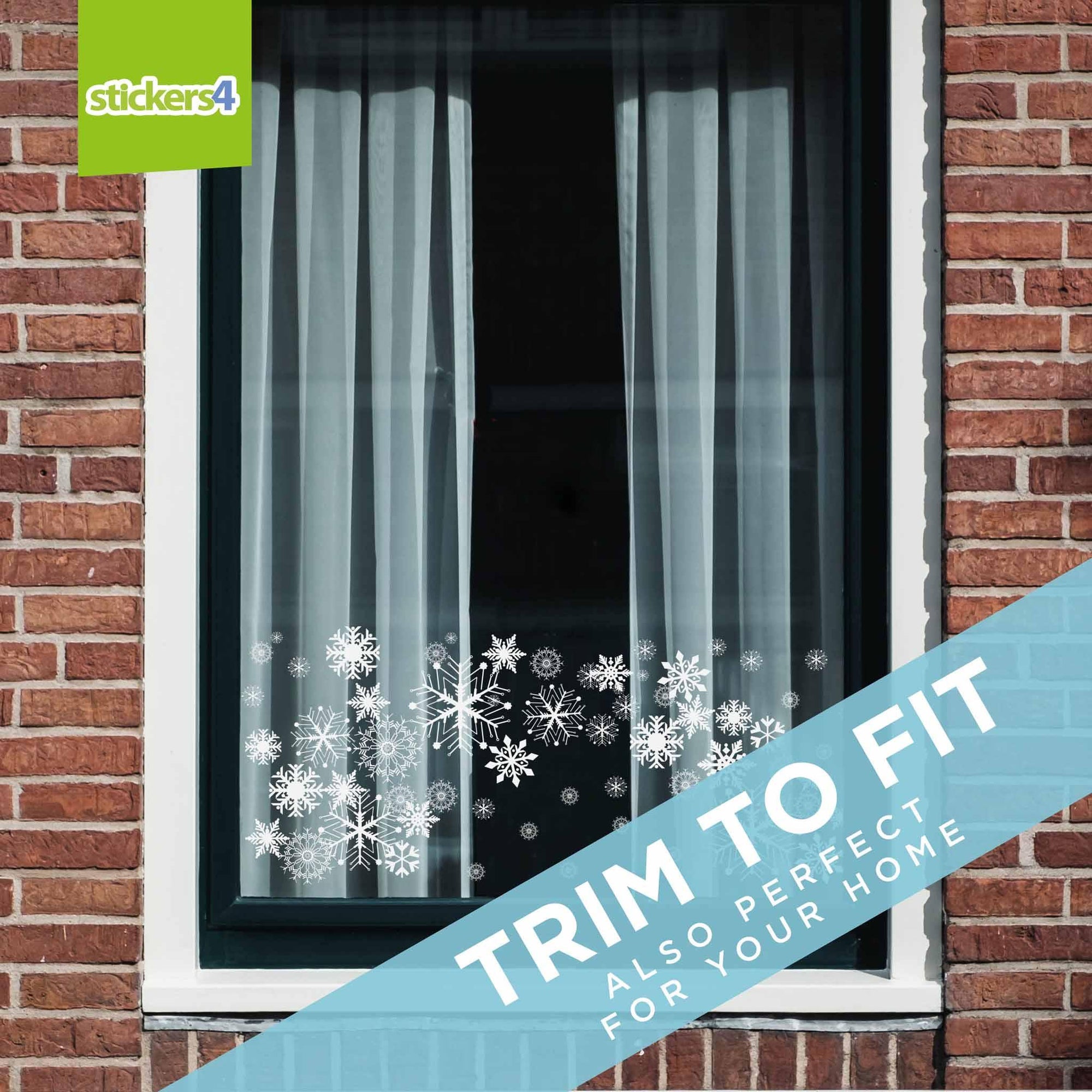 Snowflakes Scene Window Border | Stickers4