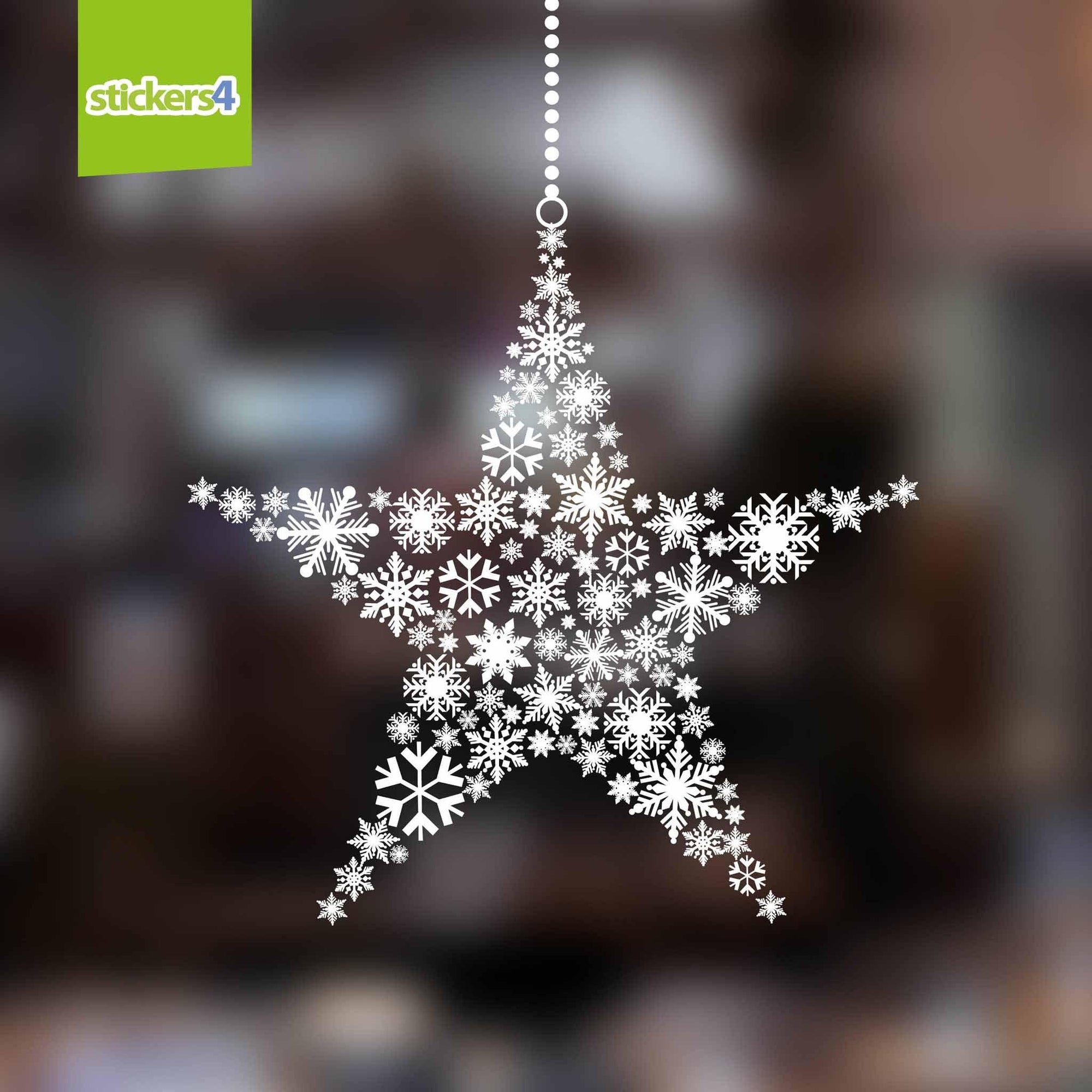 Set of 6 Snowflake Star Window Decoration Decals