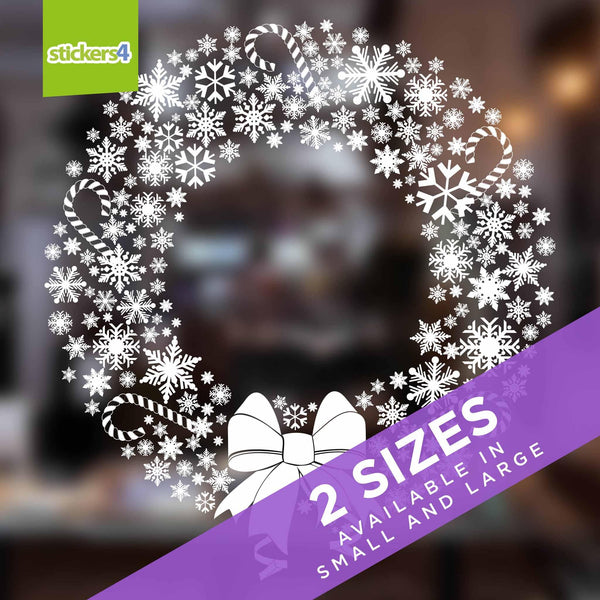 Snowflake Wreath Static Cling Christmas Window Decoration