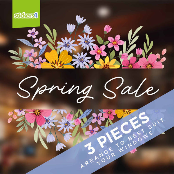 Spring Sale with Foliage Window Cling Sticker | Sale & Discounts