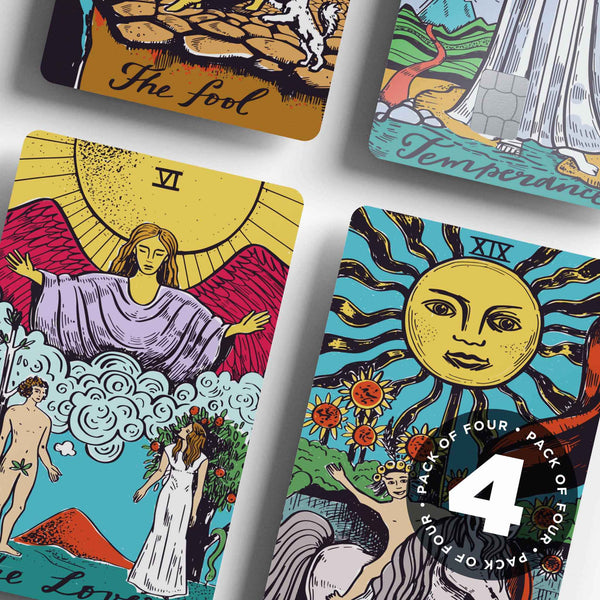 Tarot Card Credit Card Stickers Pack #1 | Skins Pack of 4