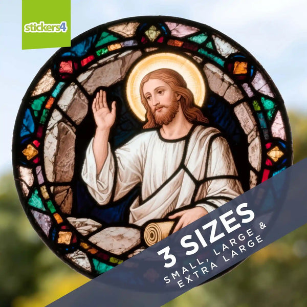 The Resurrection Stained Glass Window Cling Sticker | Stickers4