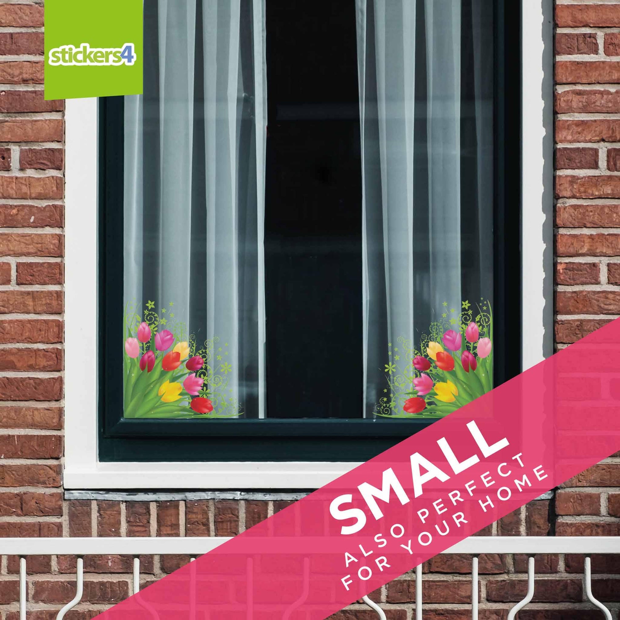 Tulip Corners Window Clings | Spring and Summer Decoration