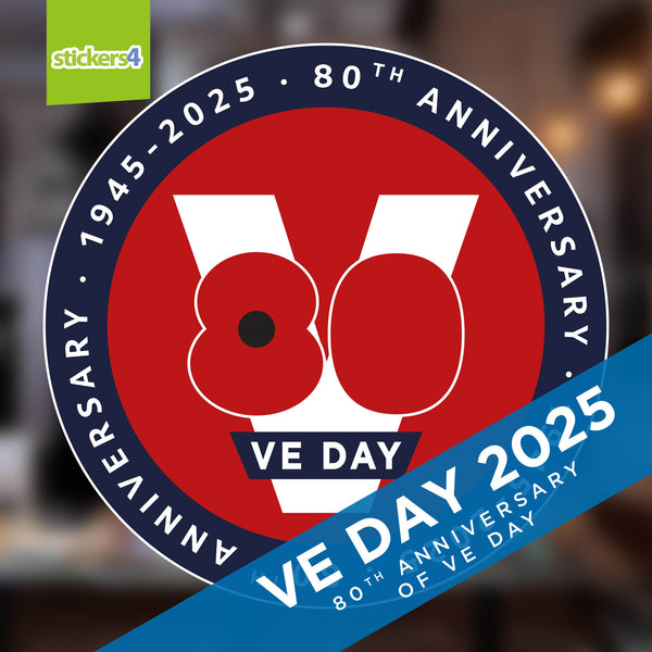 VE Day 80 Poppy Roundel Window Sticker | 80th Anniversary