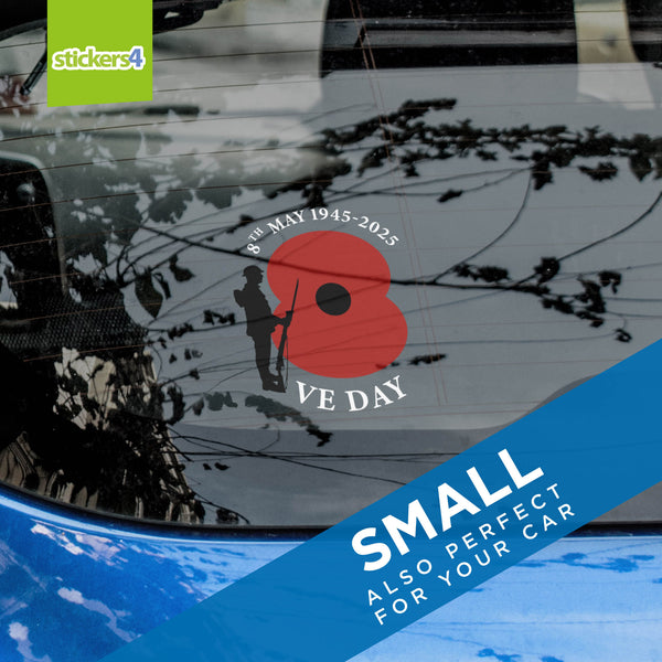 VE Day Poppy with Soldier Roundel Window Sticker | 80th Anniversary