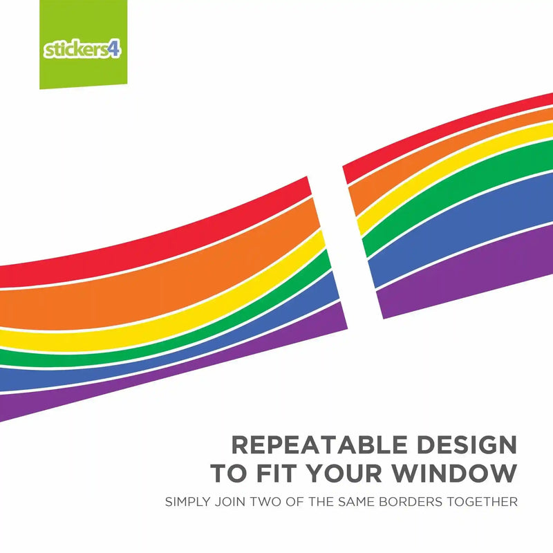 Wavy Rainbow Border Window Sticker | Pride Window Display