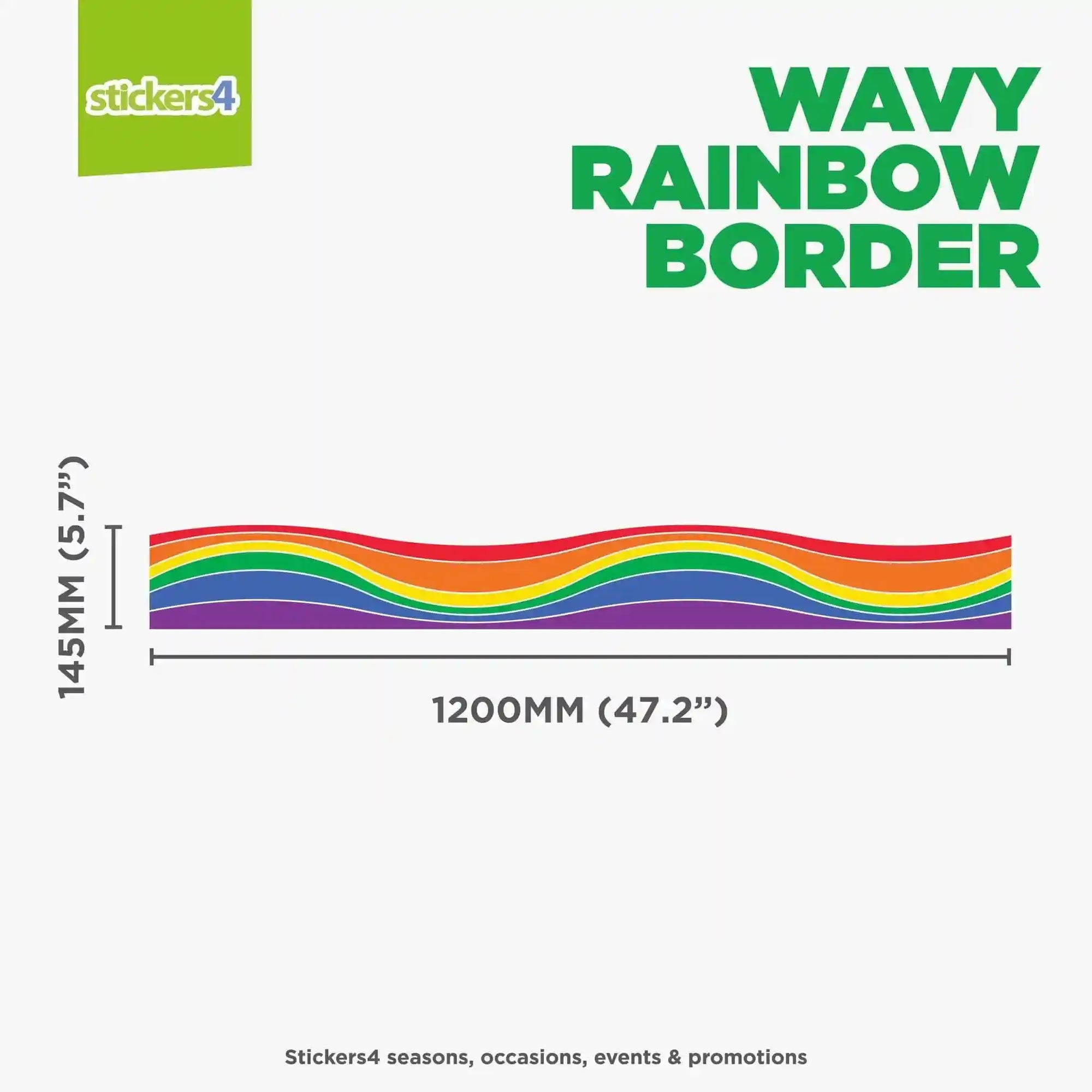 Wavy Rainbow Border Window Sticker | Pride Window Display